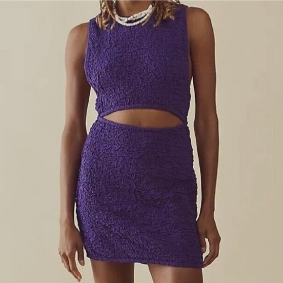 Free People | Dresses | Nwt Free People Chic Purple Textured Dress ...